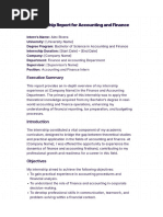 Internship Report For Accounting and Finance | PDF | Internship | Job ...