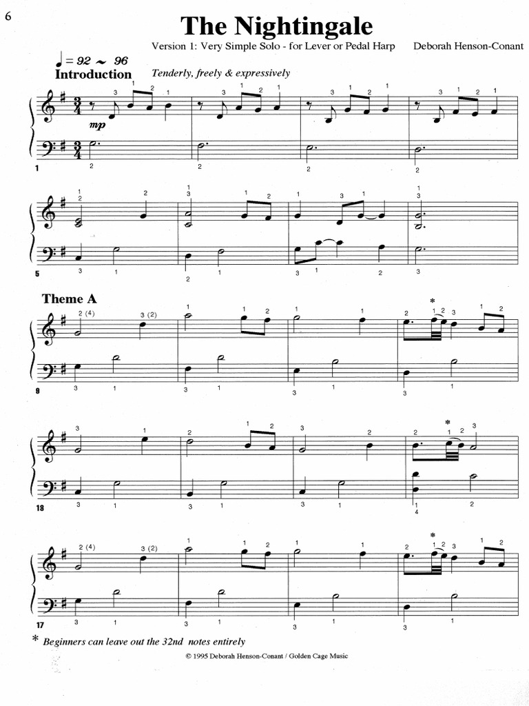 HENSON-CONANT, D. - The Nightingale (Very Simple Solo) | PDF