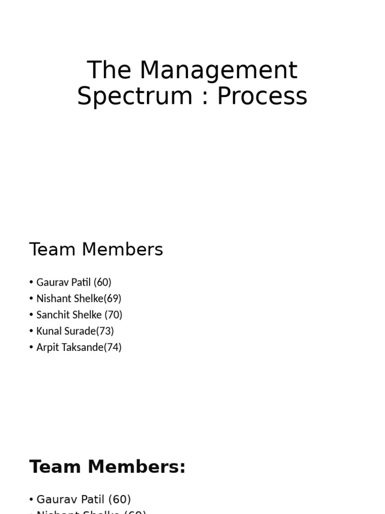 The Management Spectrum | PDF