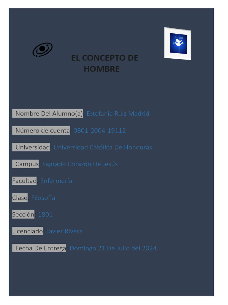 Tarea Del Tercer Parcial, El Concepto de Hombre | PDF
