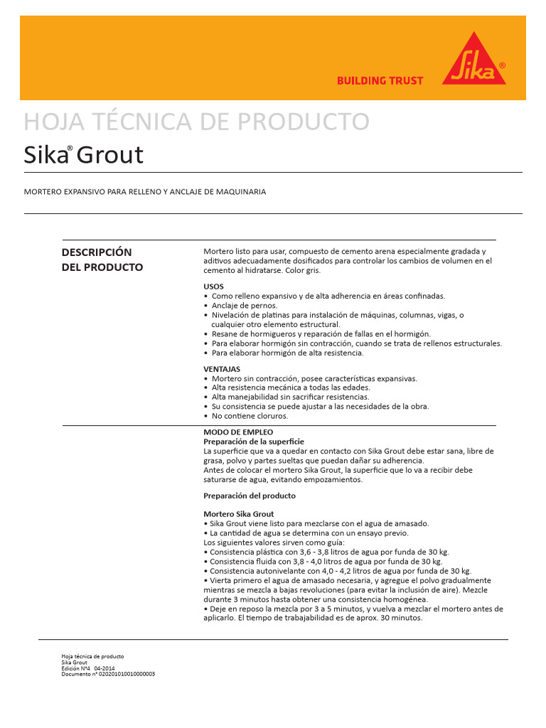 Sika Grout PDS-1 | PDF
