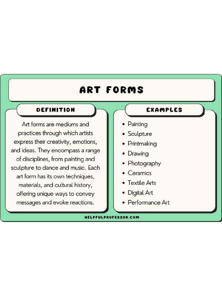 Art Forms Examples And Definition Pdf