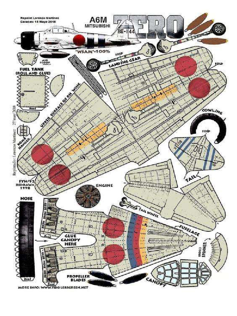 Papercraft Mitsubichi A6m Zero | PDF