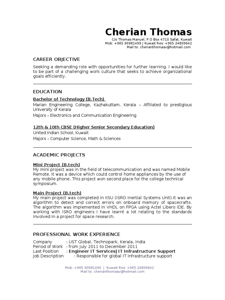 Cherian Thomas Resume | PDF | Blackberry | User (Computing)