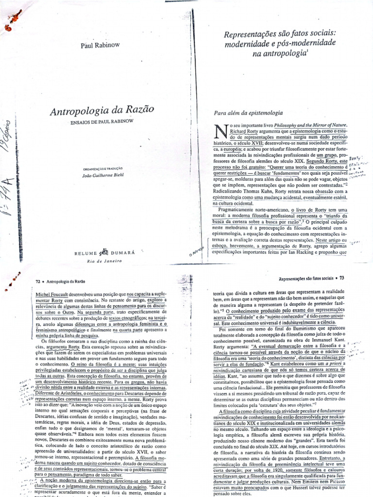 RABINOW, Paul. Com Fichamento | PDF