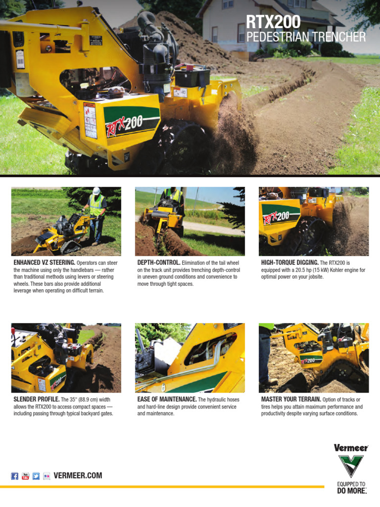 rtx200 Pedestrian Trencher Spec Sheet | PDF