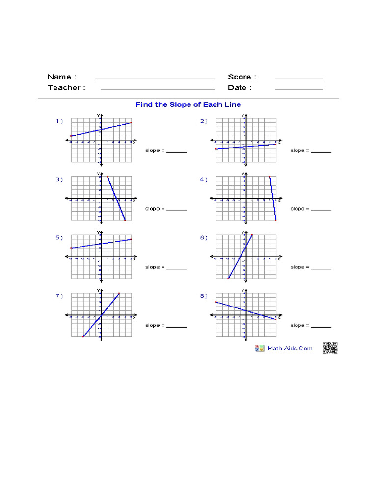 Finding Slope of Line Worksheet 688643.Png | PDF