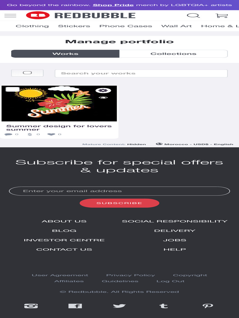 Works Manage Portfolio Redbubble | PDF