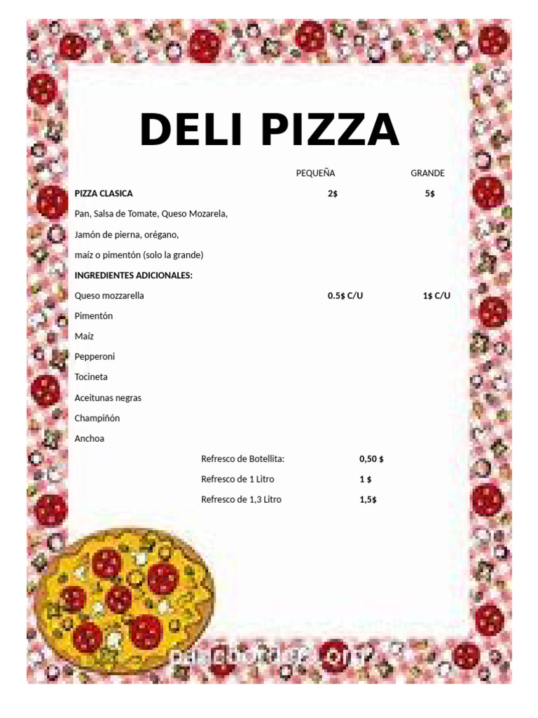 MENU DELI PIZZA | PDF