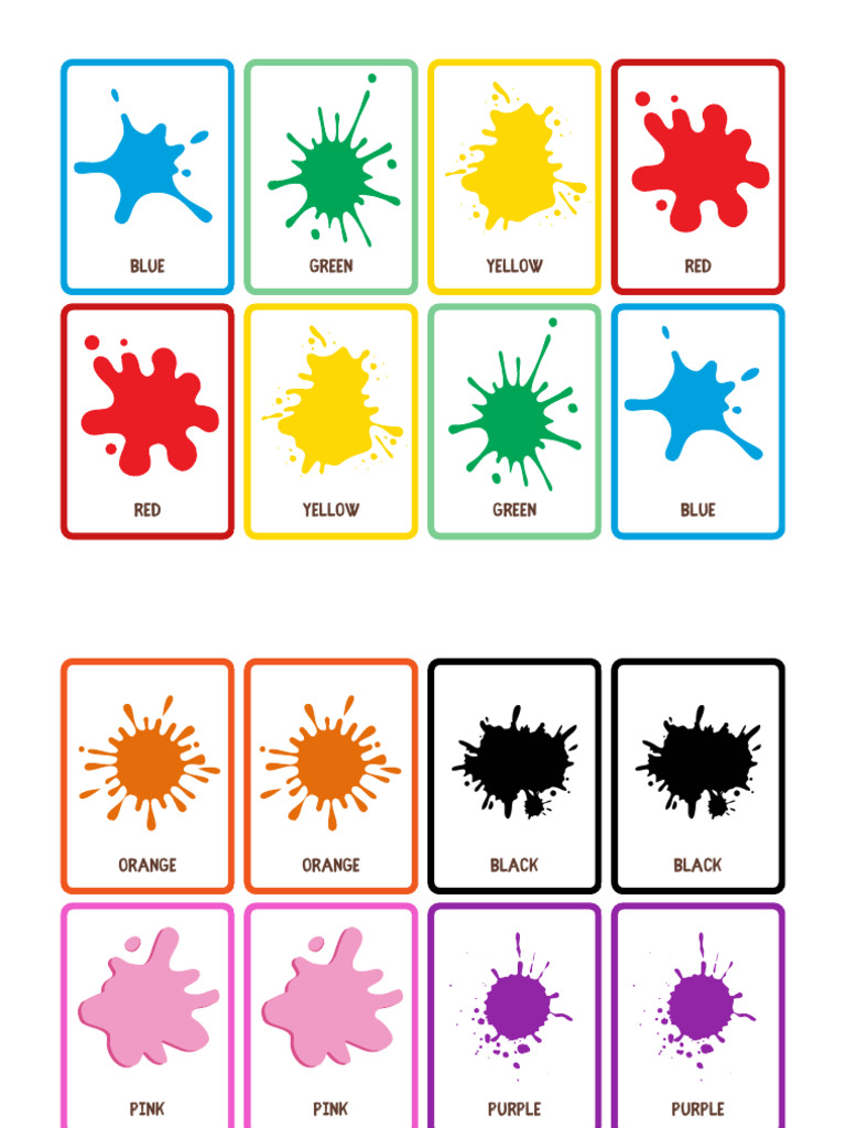Colors - Memory Game EFL and ESL Students | PDF