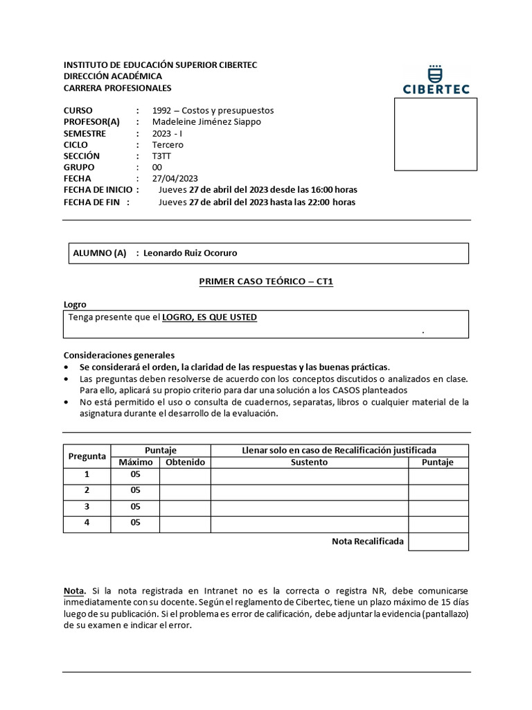 CT 1 | PDF CT 1 | PDF