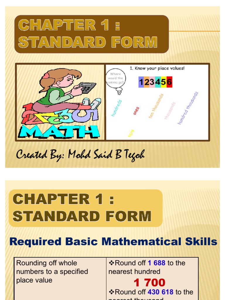 Chapter 1 Standard Form | PDF | Significant Figures | Numbers
