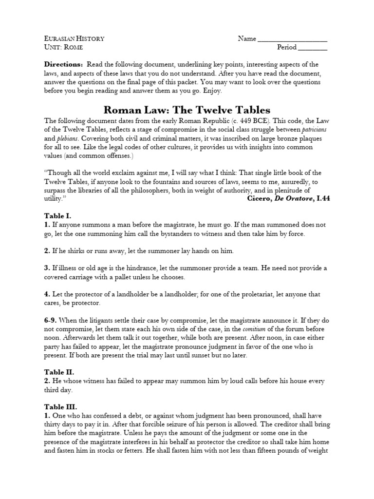 Twelve Tables | PDF | Justice | History