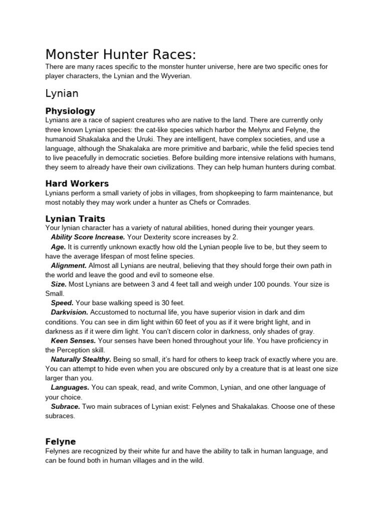 Monster Hunter Player Compendium | PDF