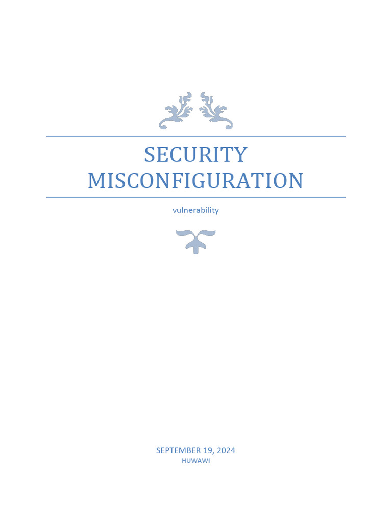 Security Misconfiguration | PDF