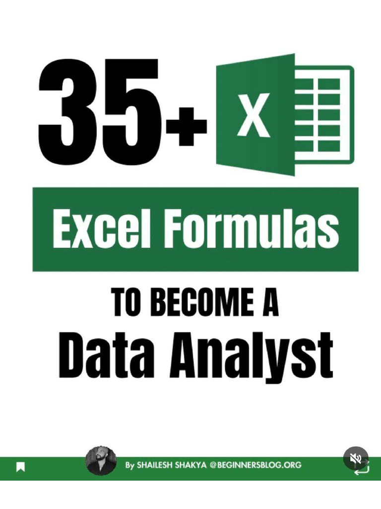 EXCEL Formulas To Become A Data Analyst by Divyansh Kumar | PDF