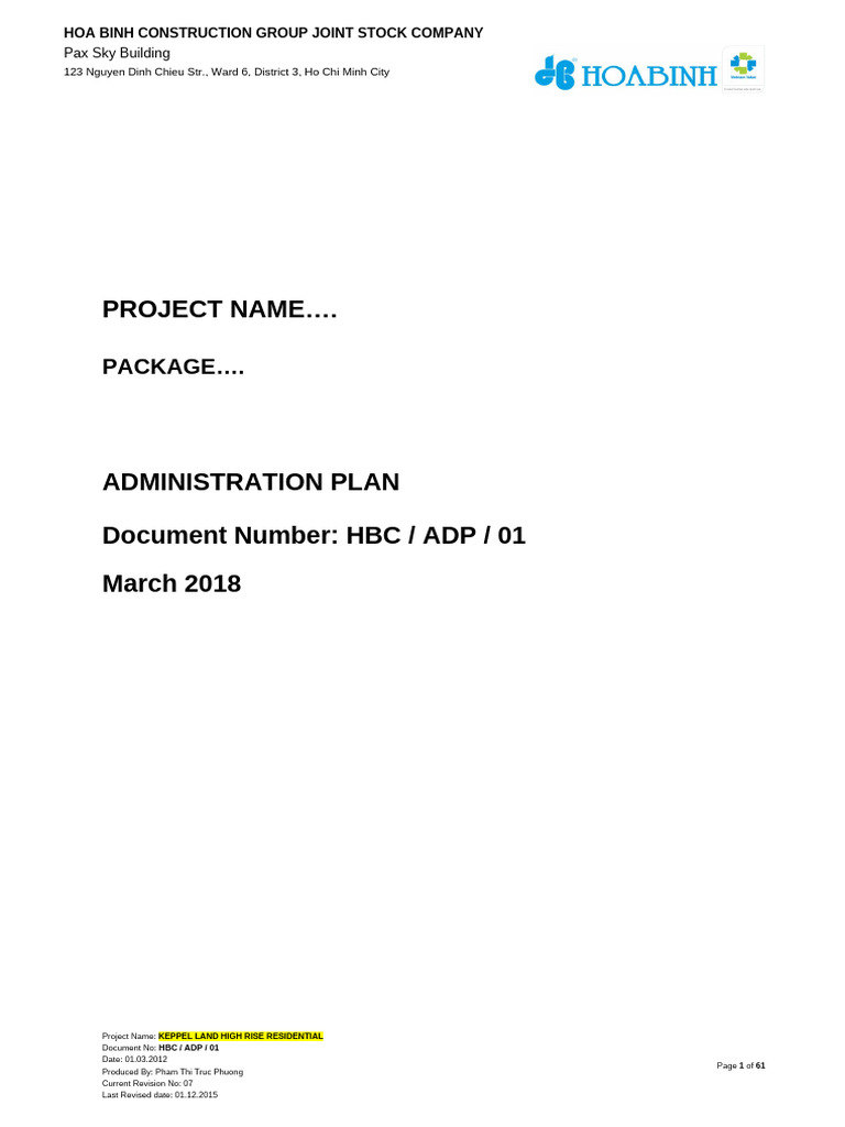 2019.xx - Project - 05.administration Plan - Ok | PDF