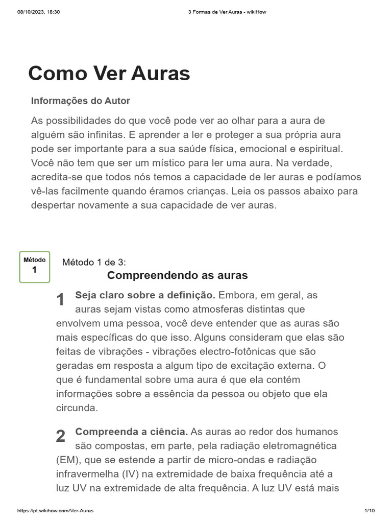 3 Formas de Ver Auras - Wikihow | PDF