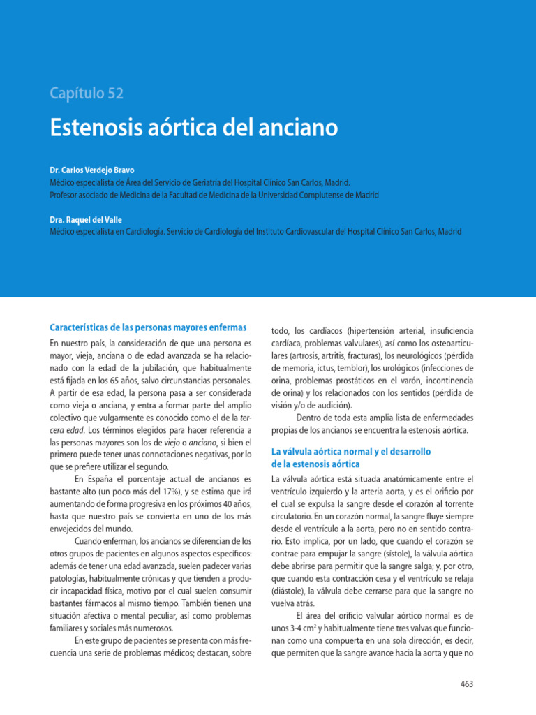 Fbbva - Librocorazon - cap52.PDF Estenosis Aortica Del Anciano | PDF