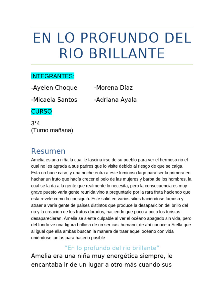 En Lo Profundo Del Rio Brillante | PDF