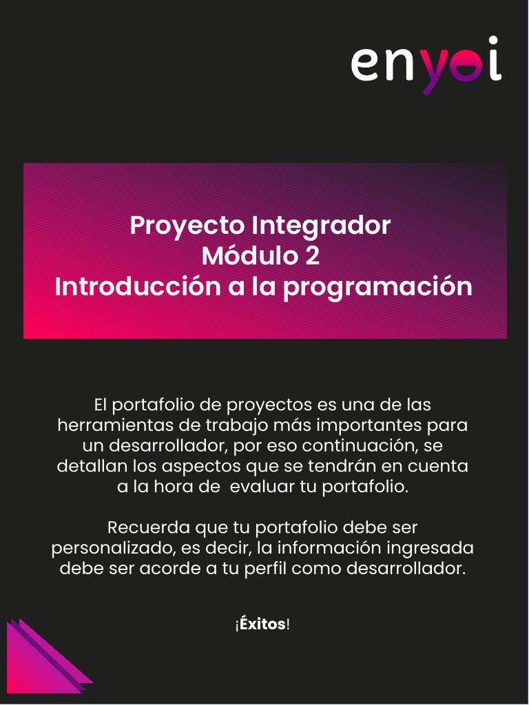 Proyecto Integrador - Módulo 2. Introducción A La Programación | PDF