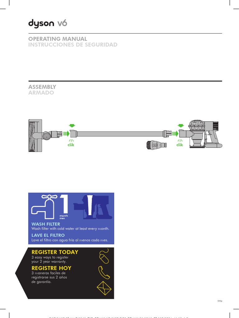 Dyson Vacuum Small (SV04) | PDF