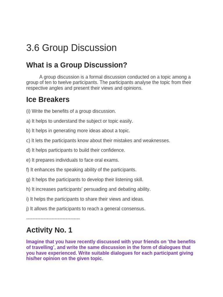 group discussion | PDF