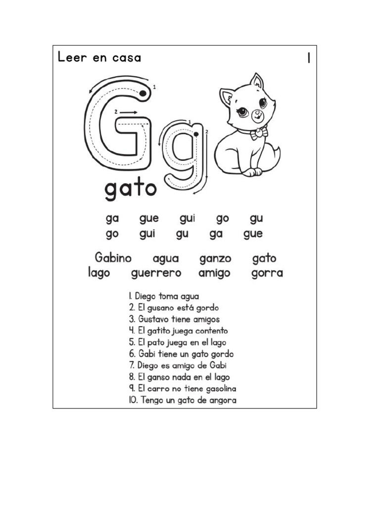 Letra Ga Gue Gui Go Gu | PDF