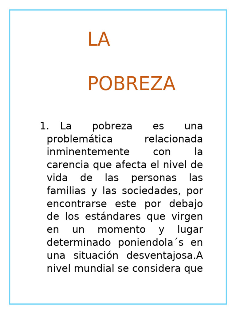 La Pobreza | PDF