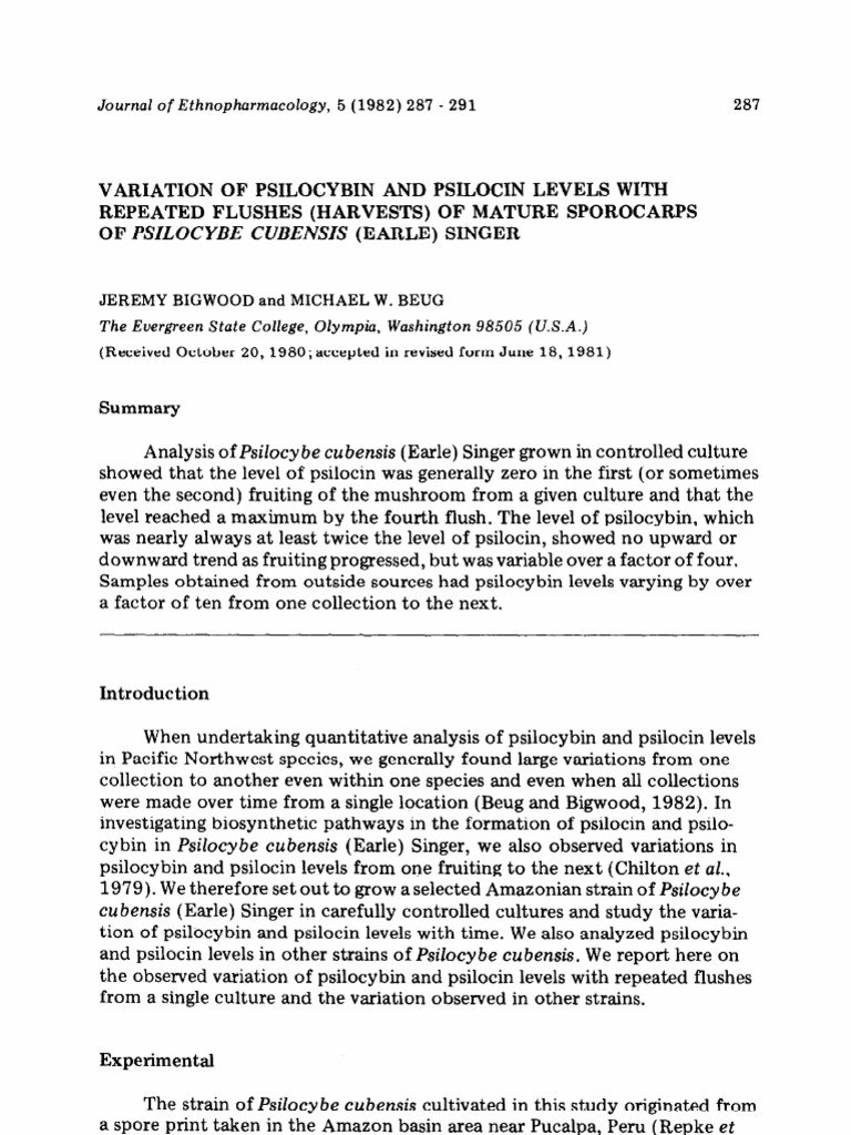Jeremy Bigwood and Michael W. Beug - Variation of Psilocybin and ...