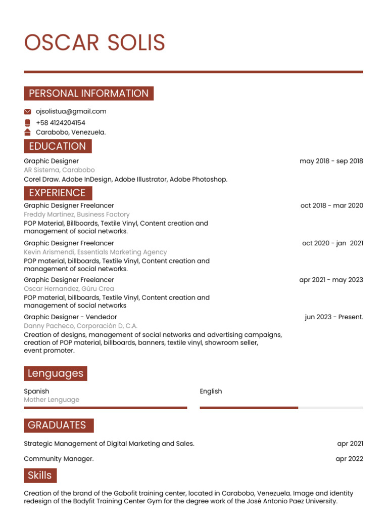 CV OSCAR SOLIS, GRAPHIC DESIGNER | PDF