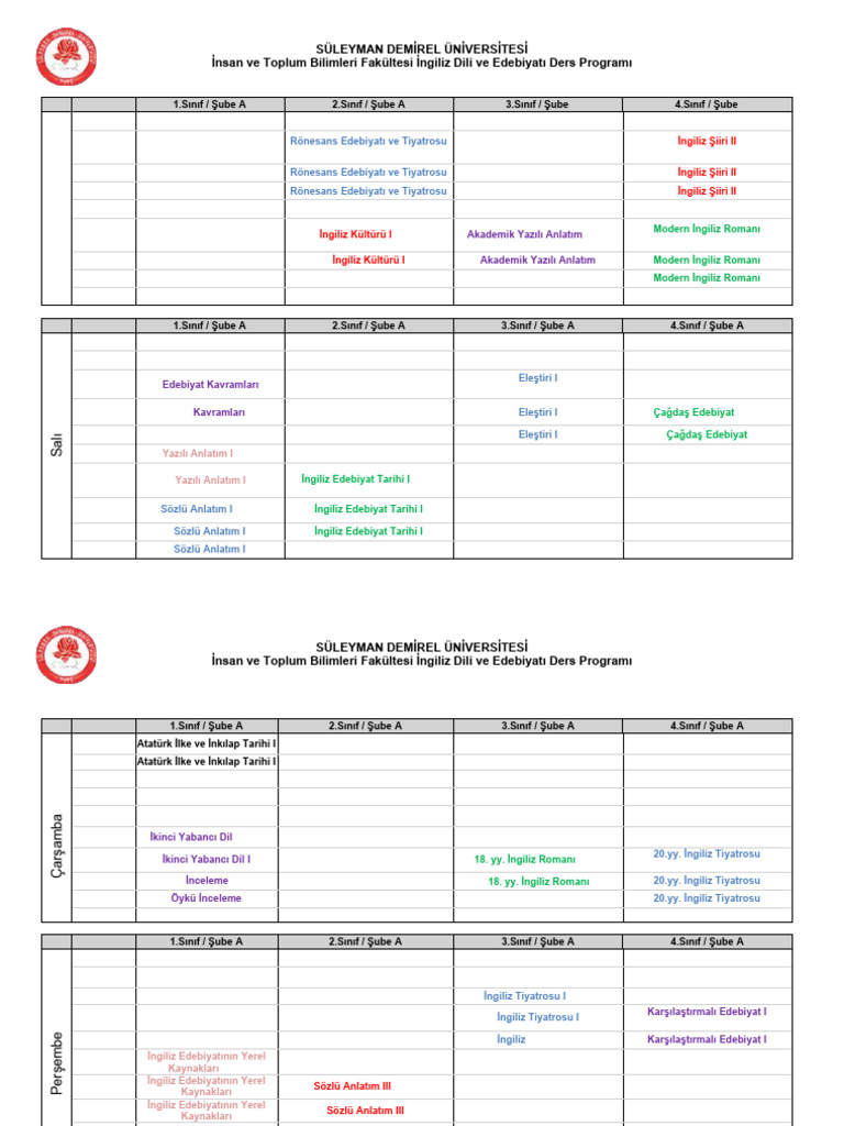 2024 2025 Guz Donemi Ders Programi 29082024 | PDF