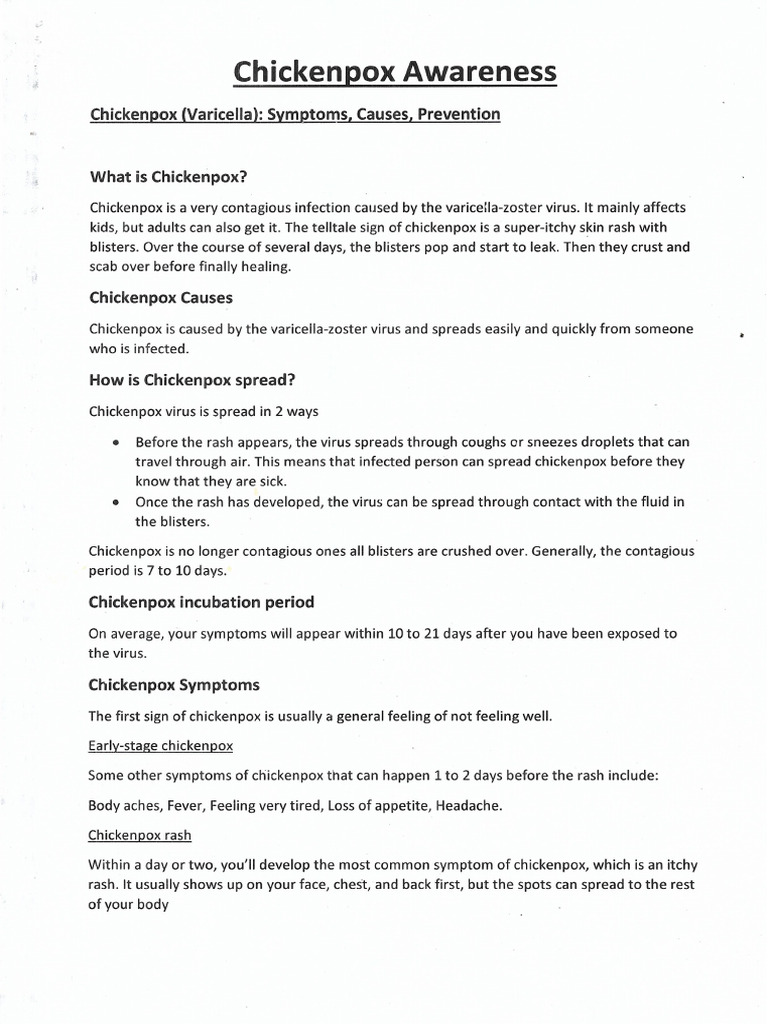Chicken Pox Alert | PDF