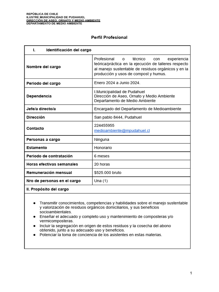 Perfil Profesional Talleres FPR | PDF