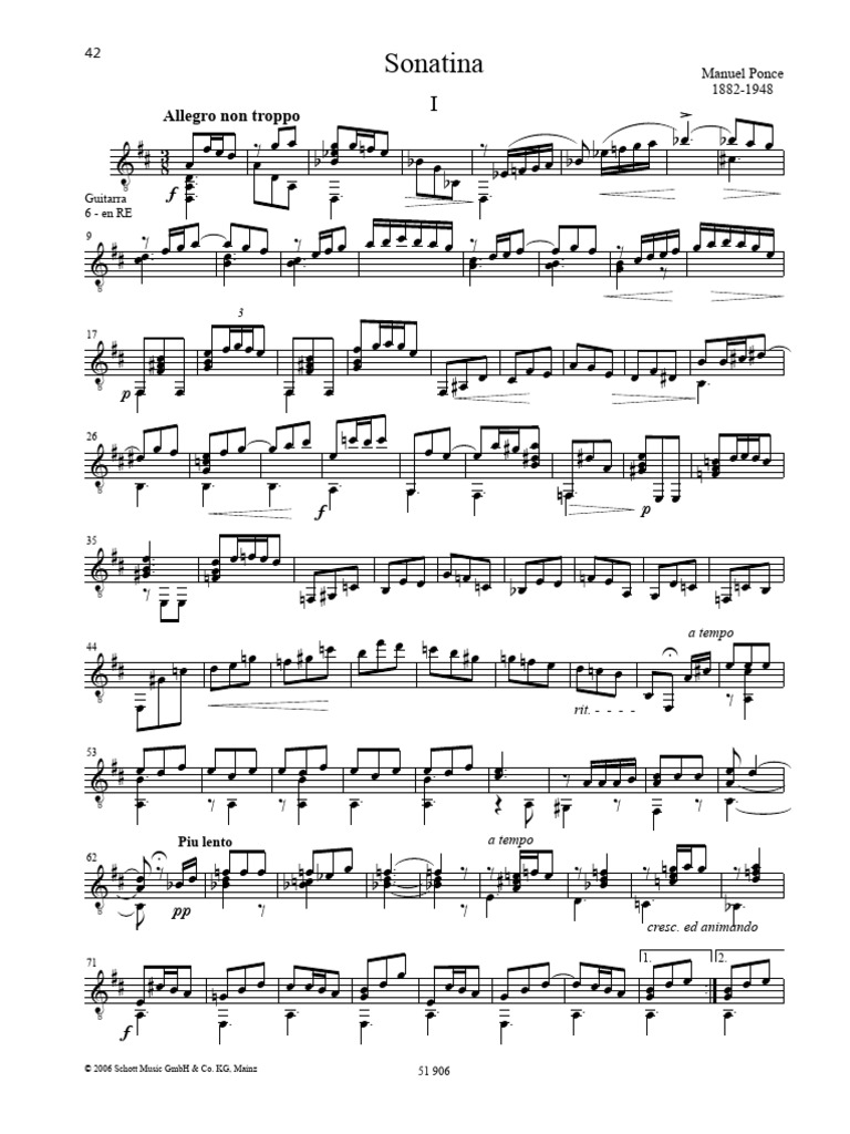 Ponce Sonatina Meridional Ed. Hoppstock | PDF