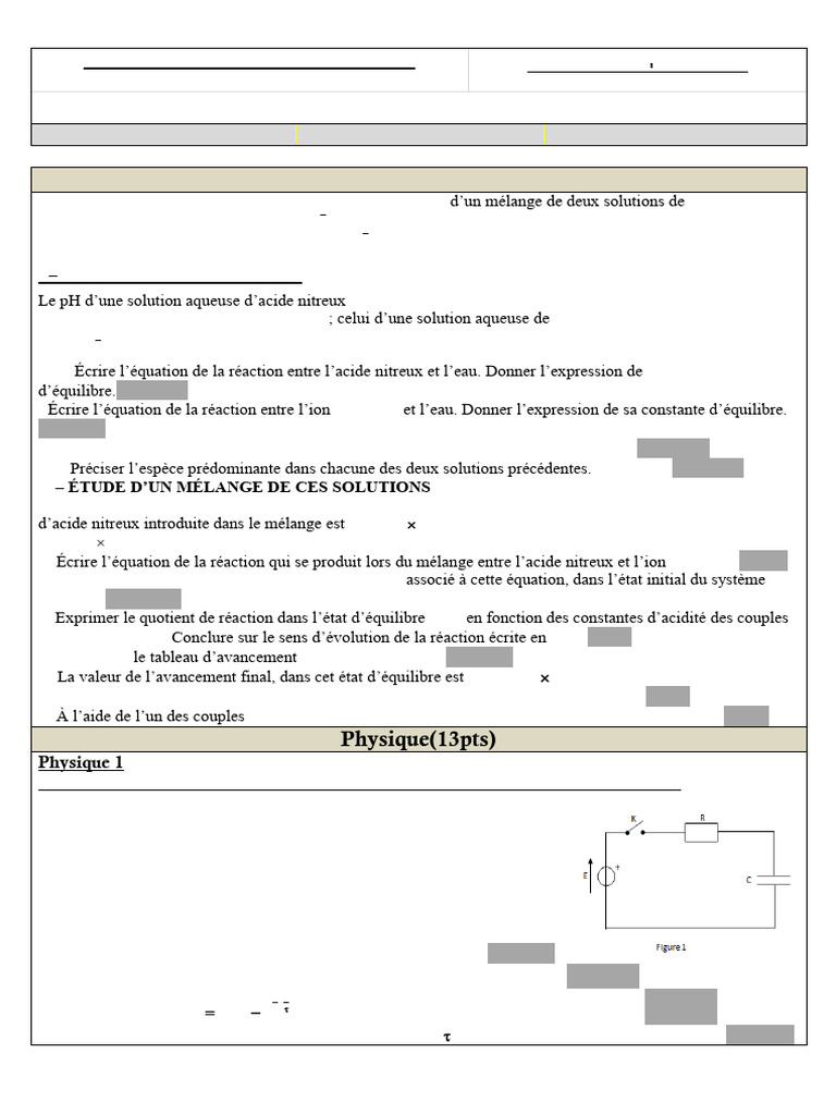 Devoir Surveillé N°3 PC 22-23 PC 2 Correction | PDF | Analytical Chemistry | Physical Sciences
