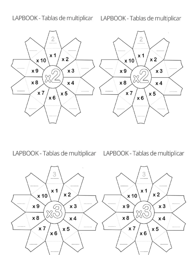 Tablas de Multiplicar 2 Al 9 | PDF