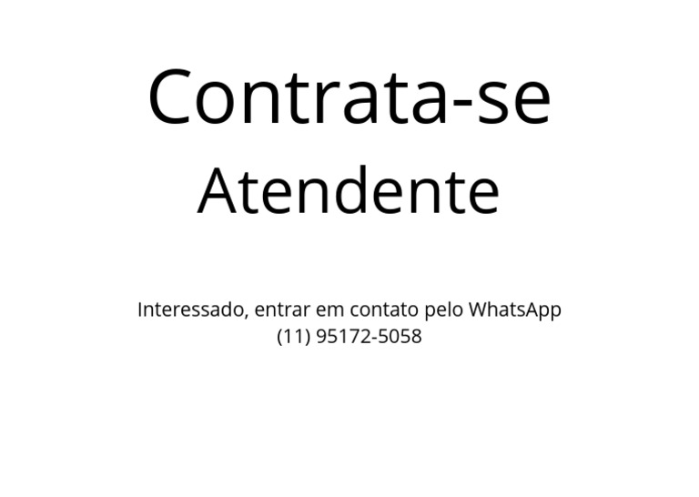 Contrata Se Atendente | PDF