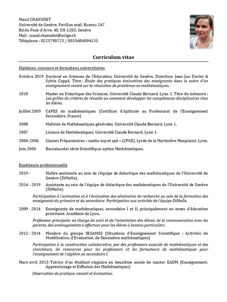 CV Chanudet 2019 | PDF