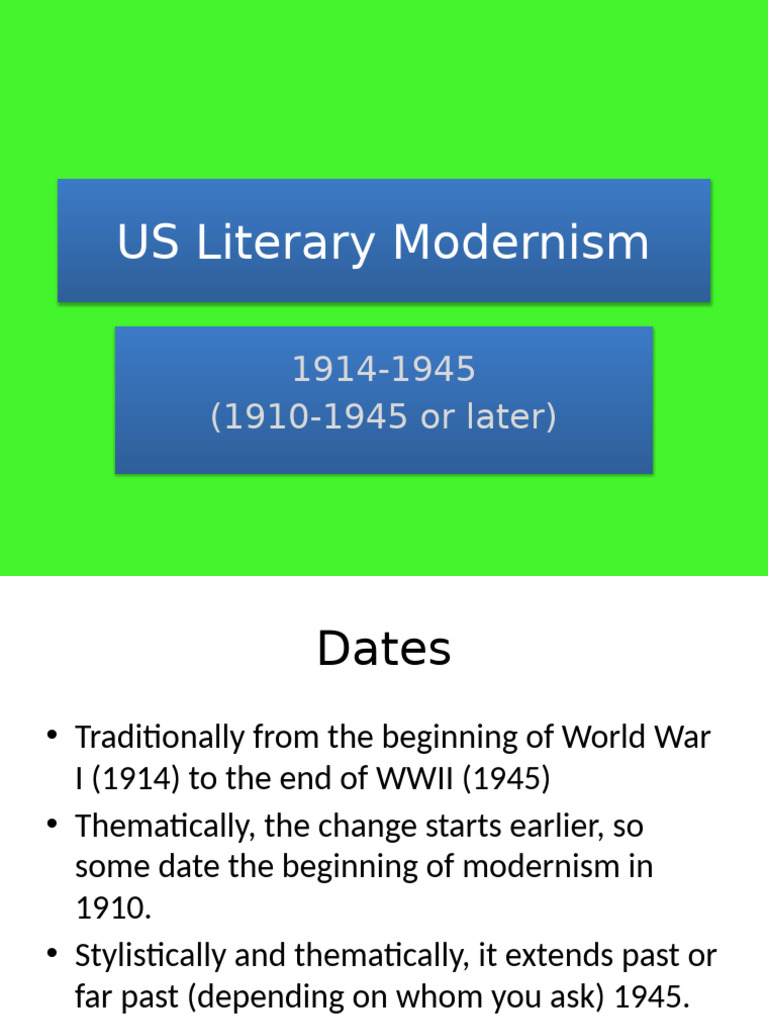 US Literary Modernism | PDF
