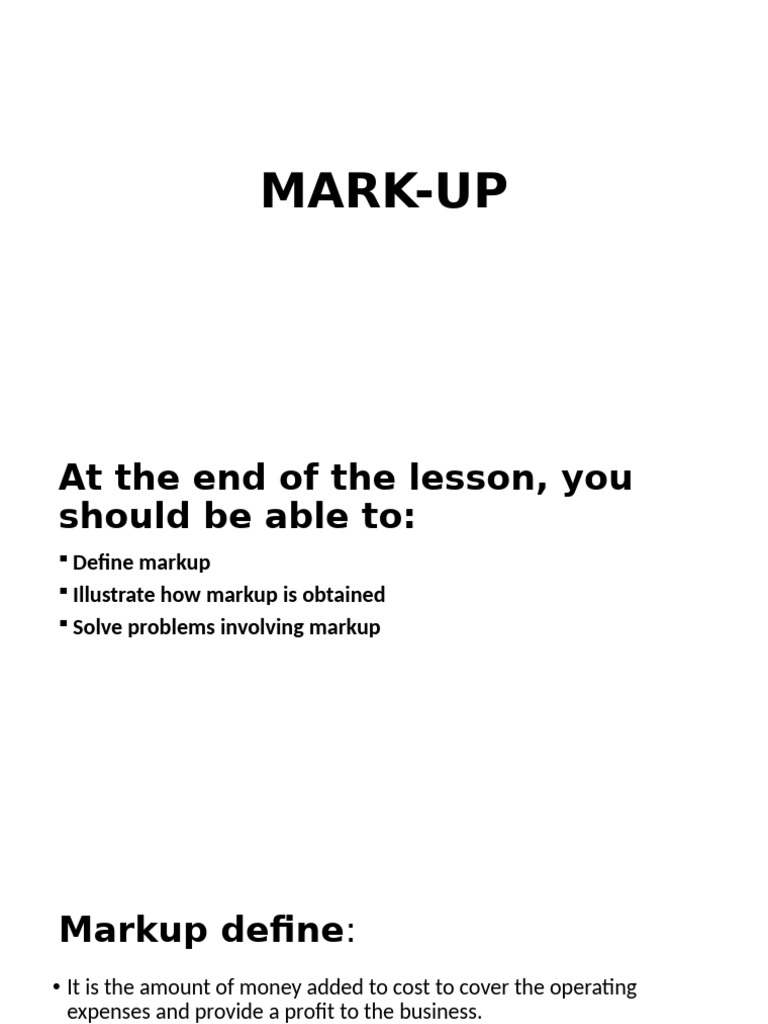 Mark Up | PDF