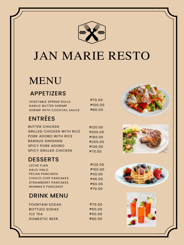 Simple Minimalist Restaurant Food Menu - 20231205 - 213229 - 0000 | PDF