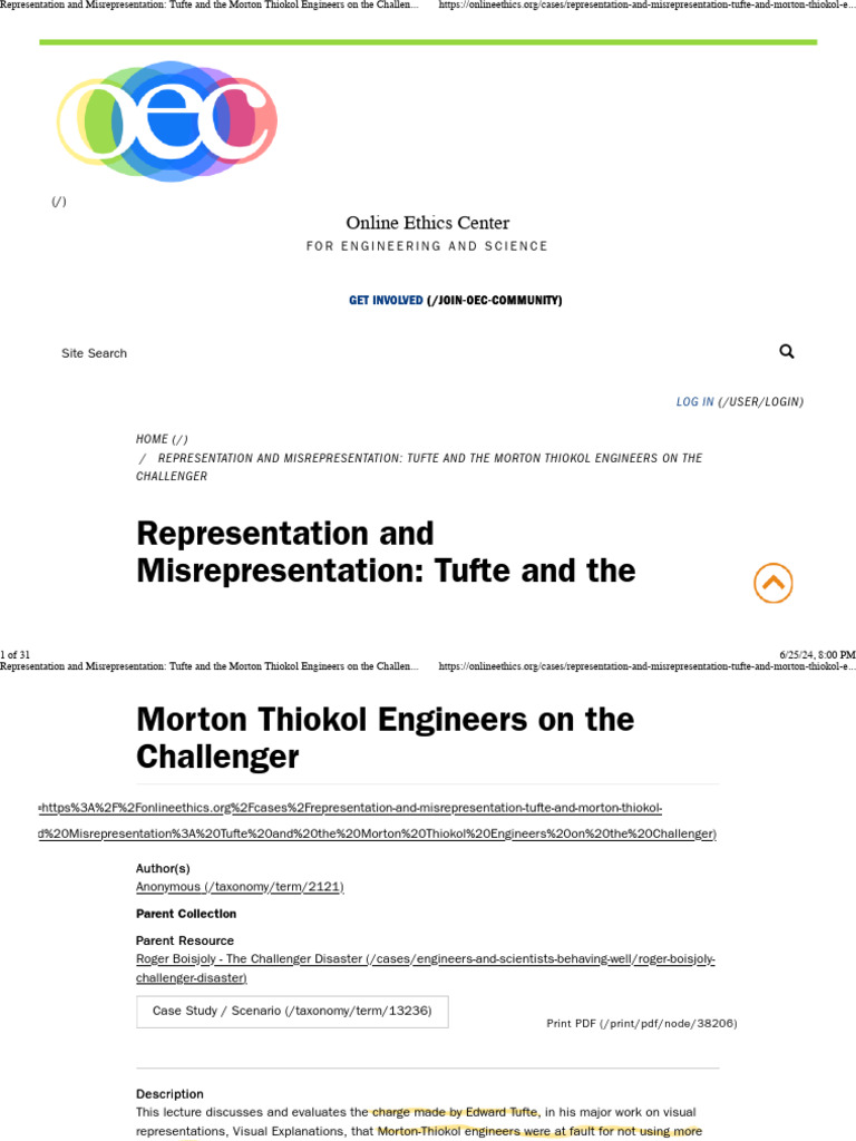 Tech Writing Case Study - Representation and Misrepresentation - Tufte ...