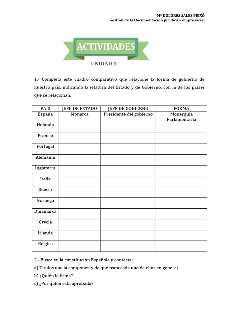 Actividades Unidad 1 | PDF