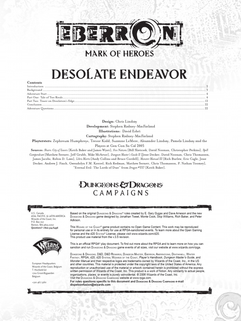 EMH-10 Desolate Endeavor | PDF