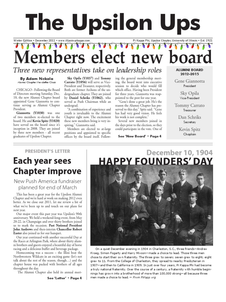 Upsilon Ups - Dec. 2011 | PDF | Fraternities | Student Organizations