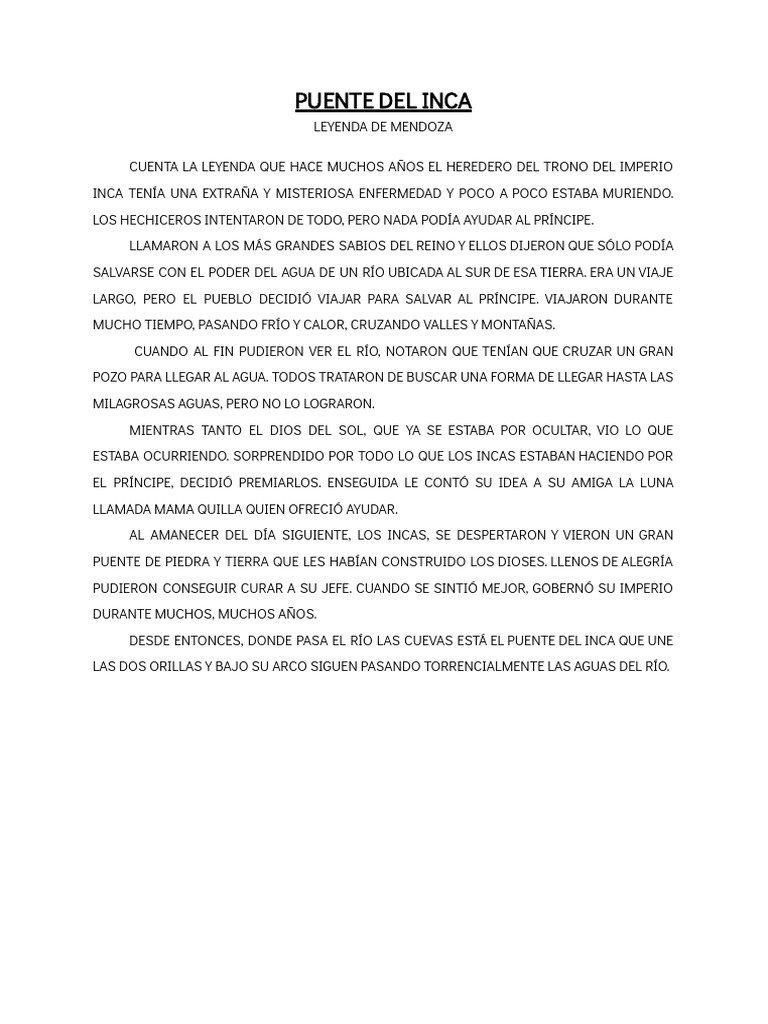 Puente Del Inca | PDF