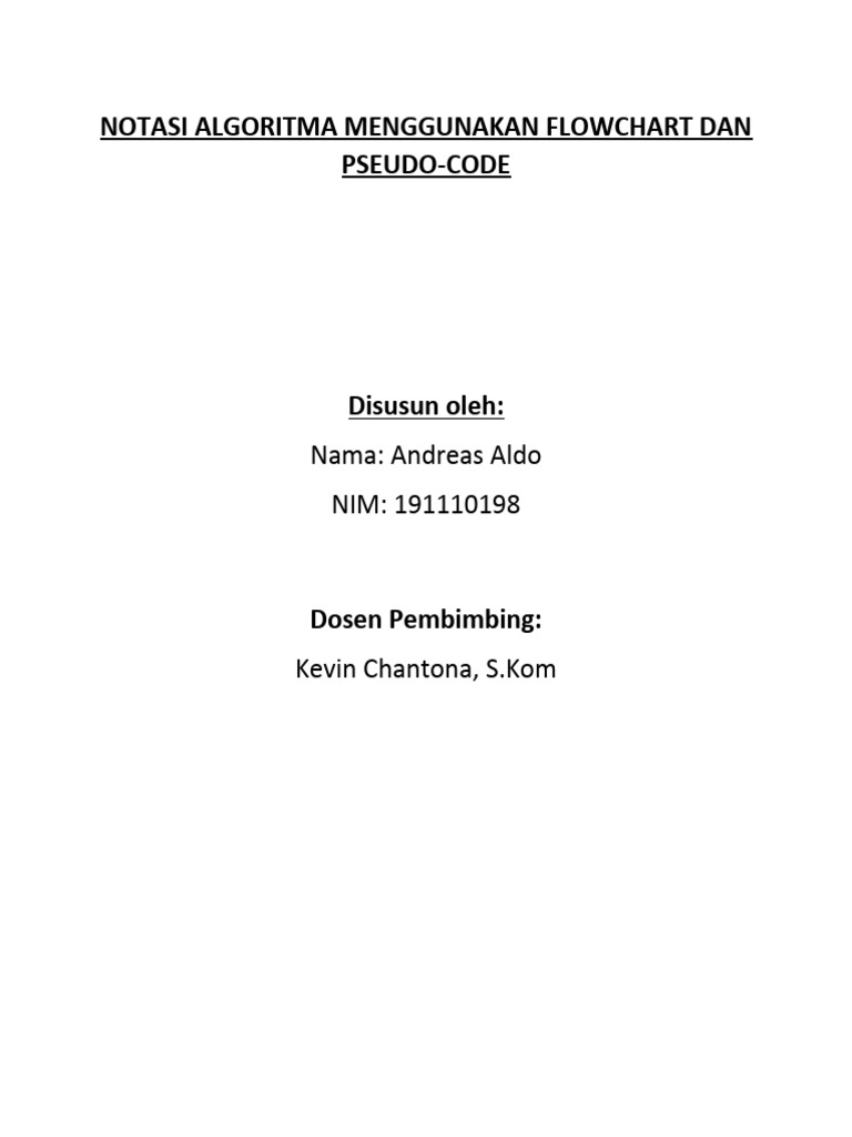 Makalah Pseudo Code Dan Flowchart | PDF