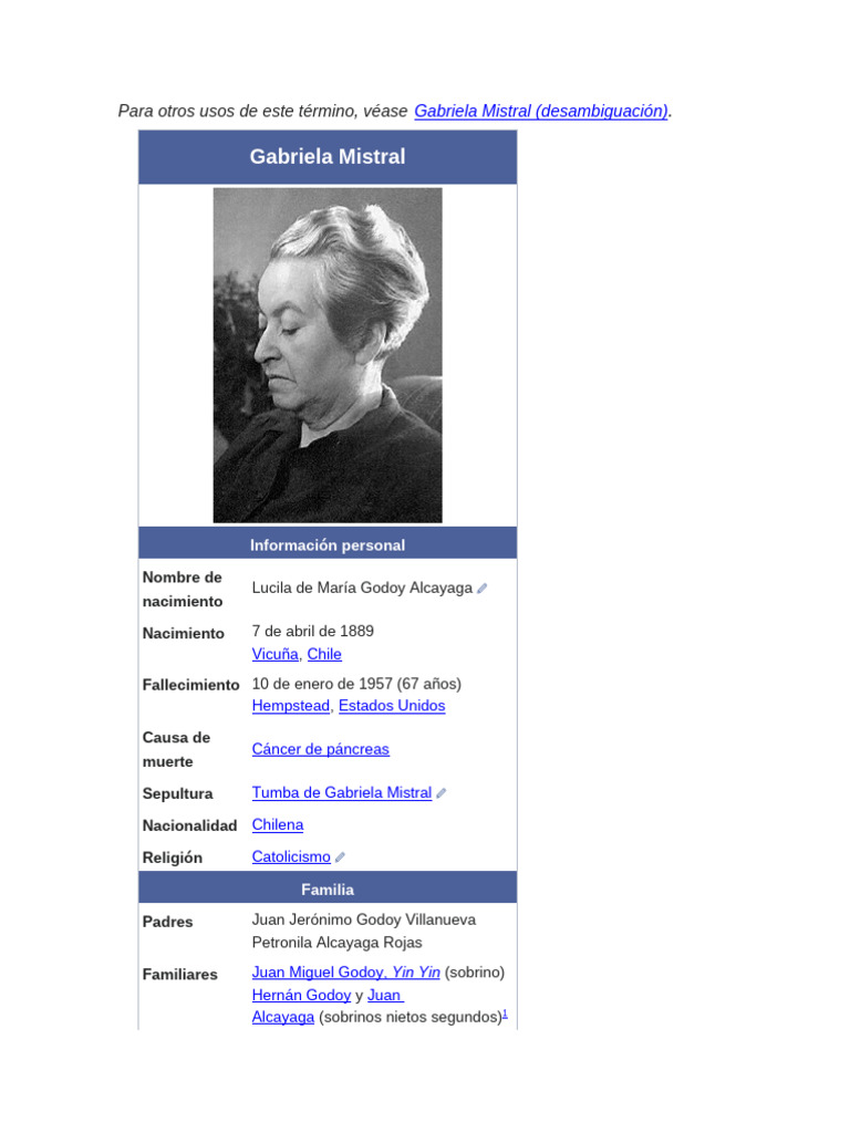 Gabriela Mistral | PDF