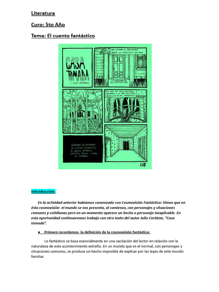 Actividad 5to Casa tomada..docx | PDF